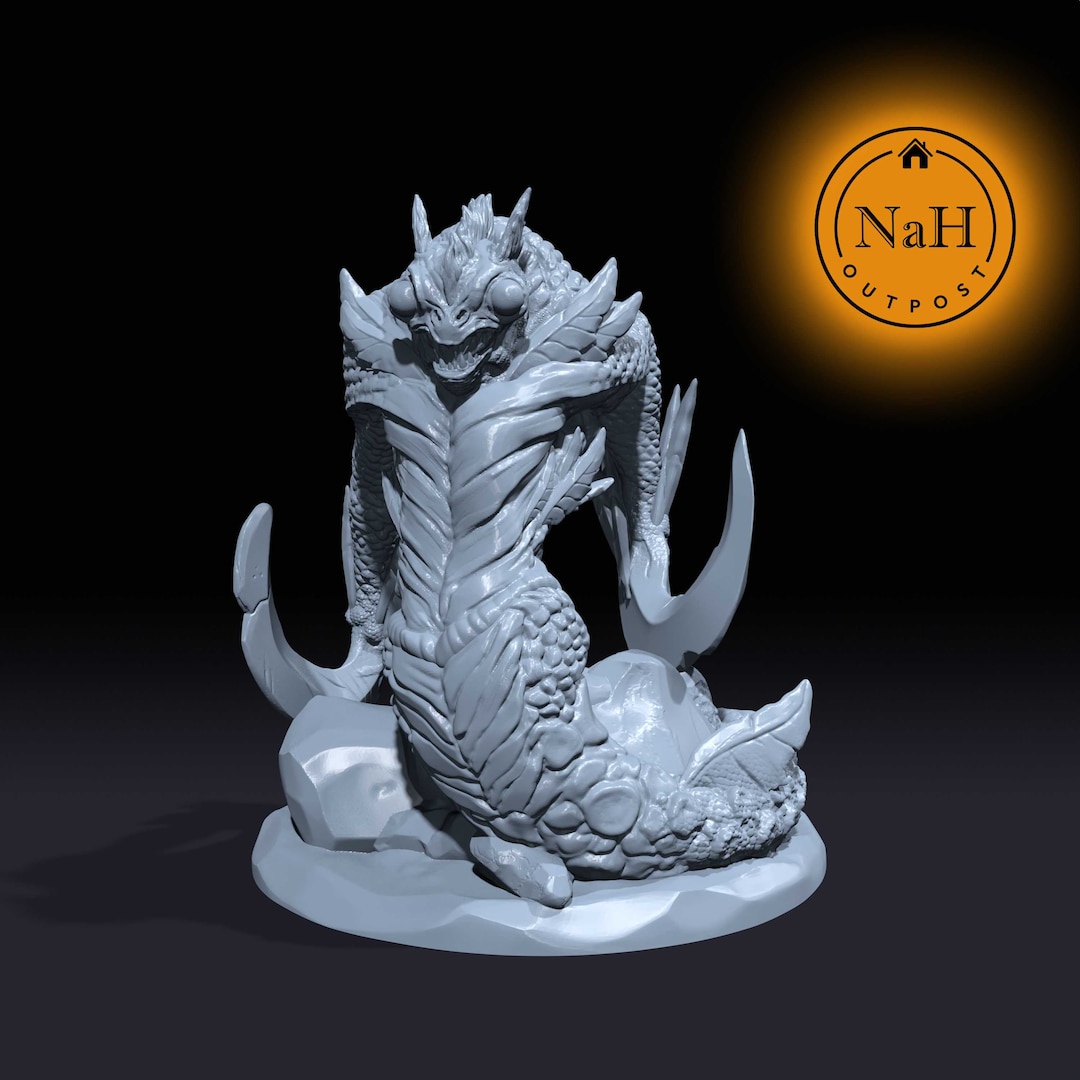 Wastrilith Sea Fiend Miniature for Tabletop Games Like D&D and War ...