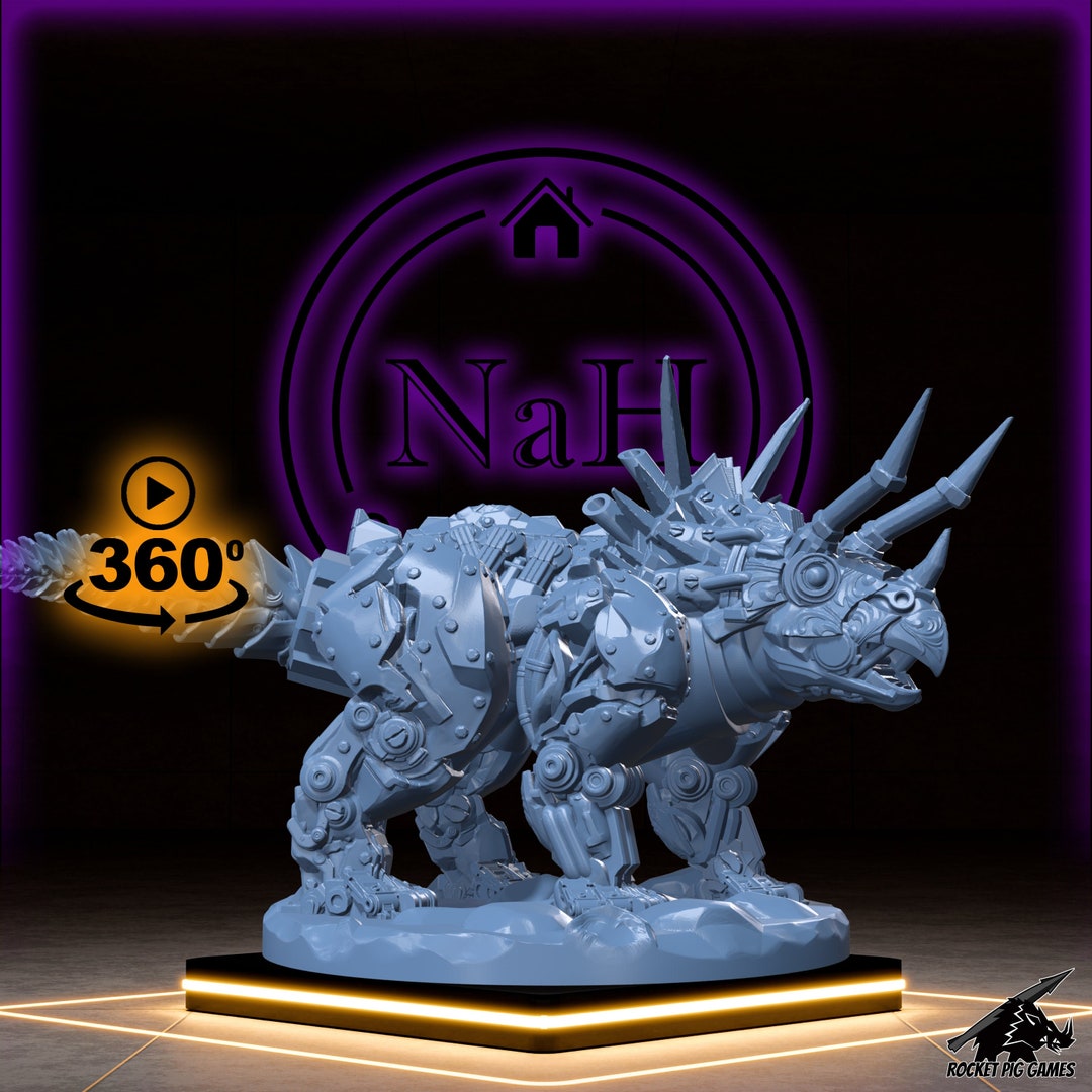 Clockwork Triceratops Battlebuilt Dinosaur Miniature for - Etsy