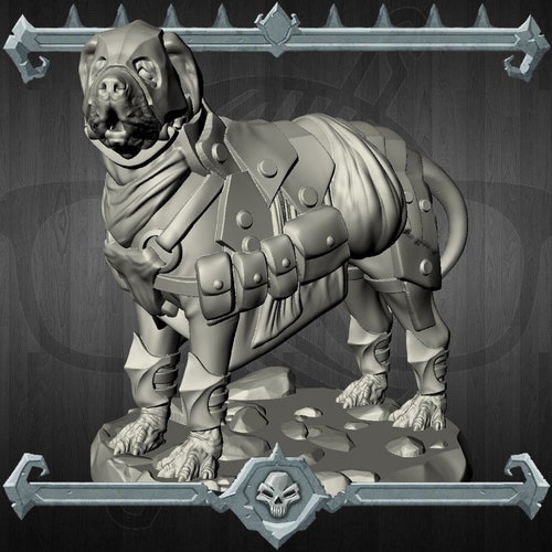 Armored War Dog Miniature for Tabletop Games Like D&D and - Etsy
