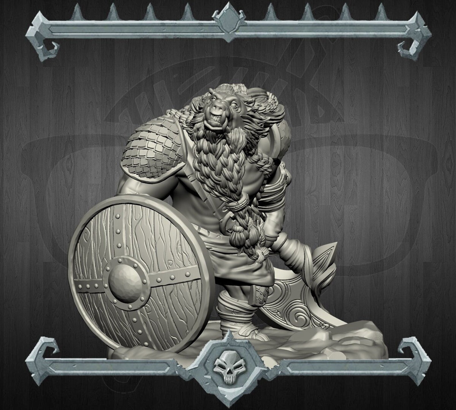 Bearfolk Warrior Ursine Bearkin Fighter Miniature for - Etsy