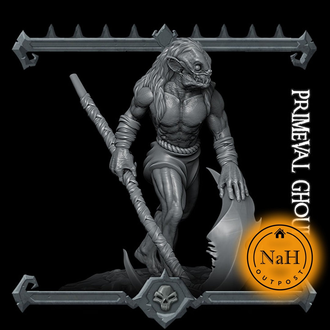 Primeval Ghoul Undead Commander Miniature for Tabletop Games Like D&D ...