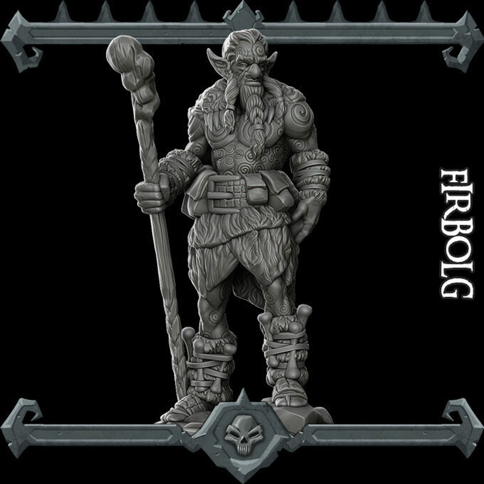 Firbolg Barbarian Druid Caster Firbolg Miniature for - Etsy