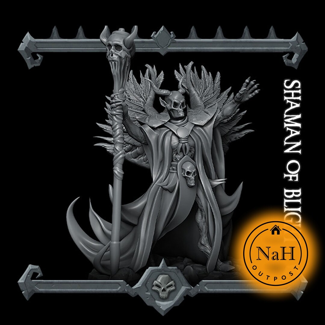 Silas Deathbringer Shaman of Blight Necromancer Miniature for Tabletop ...