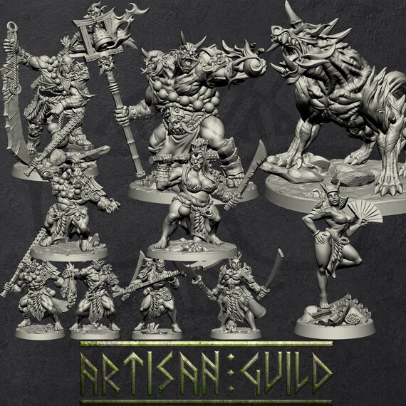 Oni Clan Set Modular Orc and Ogre Miniatures for Tabletop - Etsy