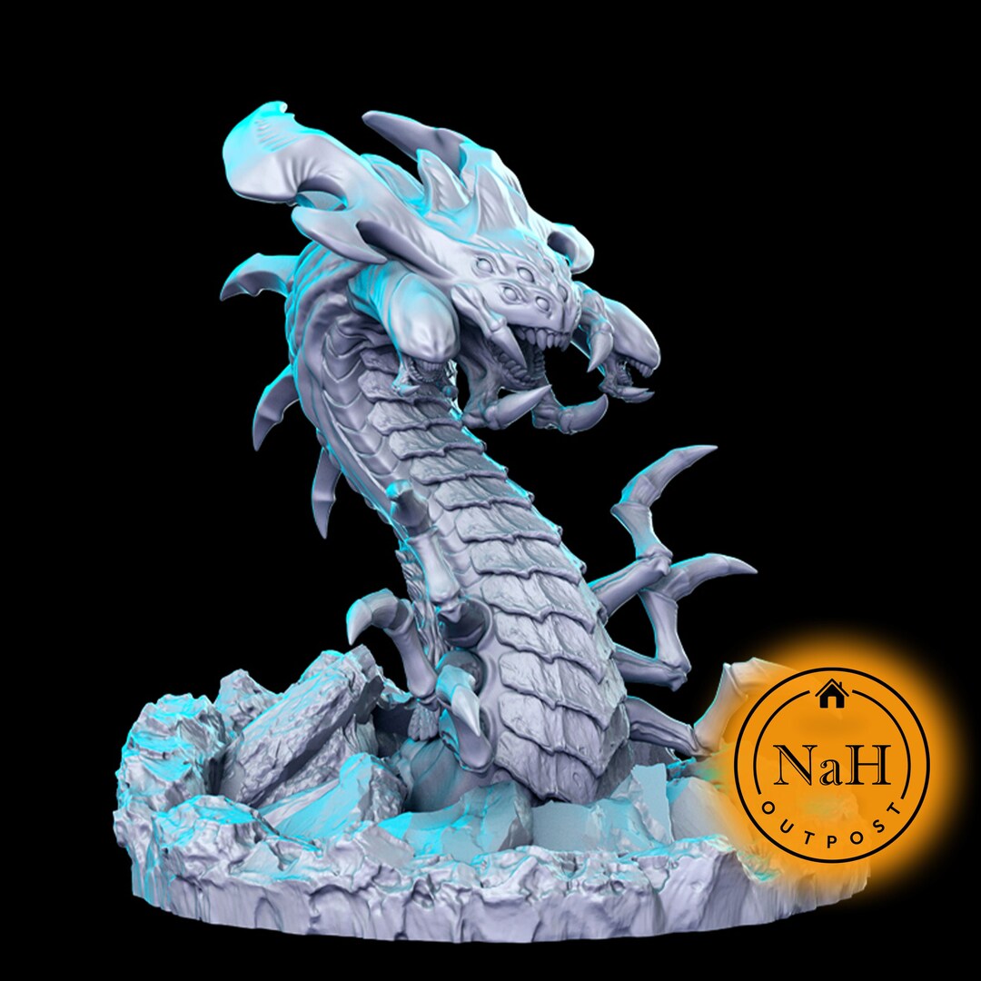 Glacialmaw | Dire Remorhaz | Baron Miniature for Tabletop Games Like D ...