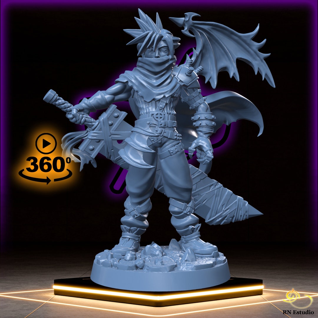 Winged Claude | Human Fighter | Paladin Miniature for Tabletop Games ...