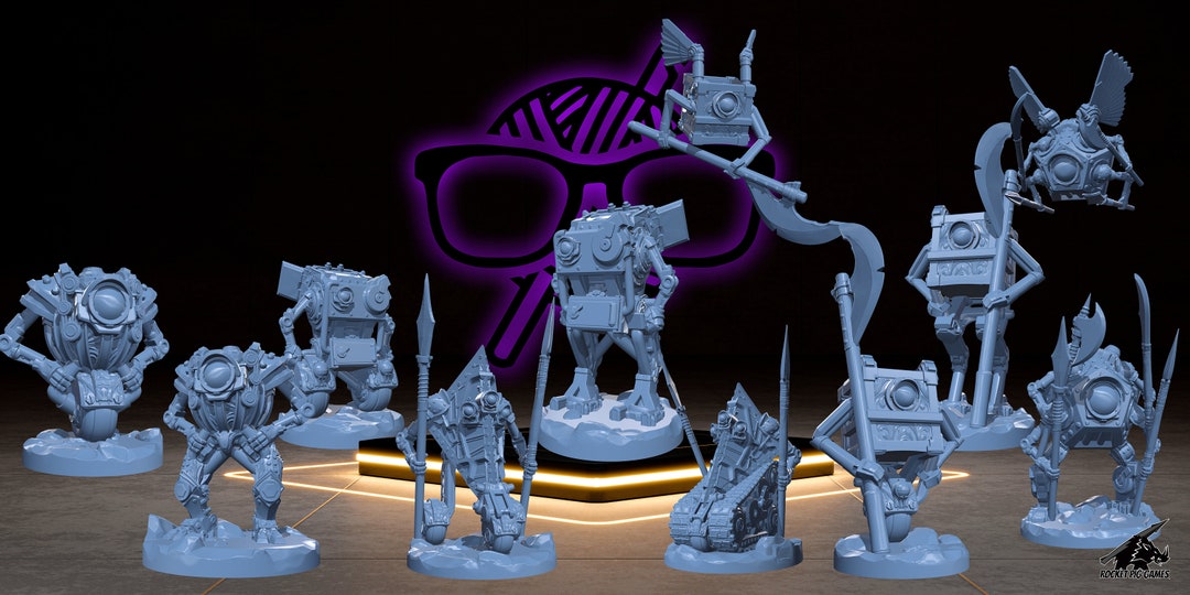 Iron Automata | Mechadrones | Modrons | Draft Miniature for Tabletop ...