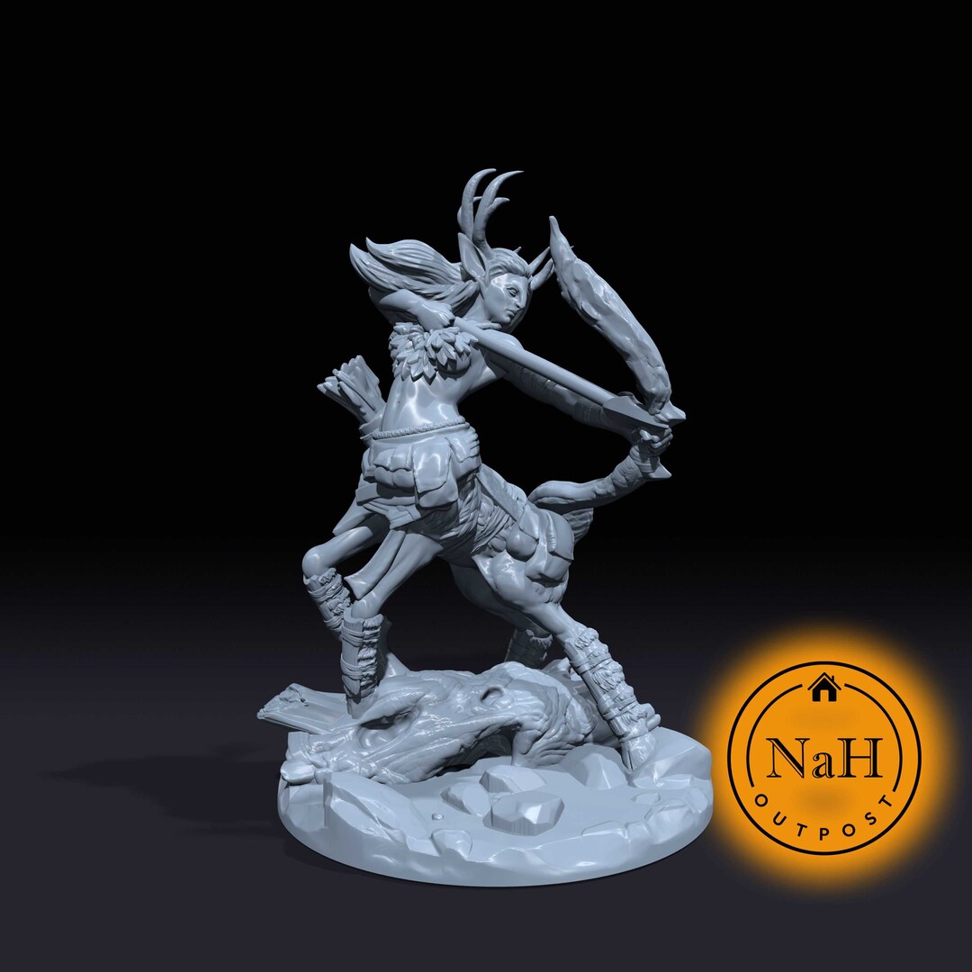 Elenara the Arrowhart Deer Centaur Dryad Archer Miniature for Tabletop ...