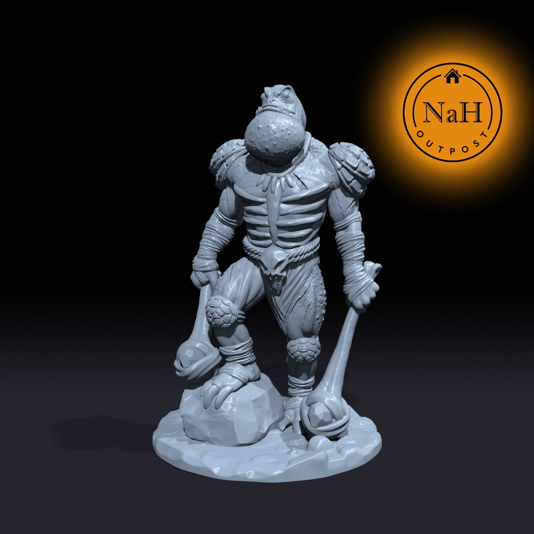 Torgul, the Toadkin Champion | Frog Folk Barbarian | Fighter Miniature ...