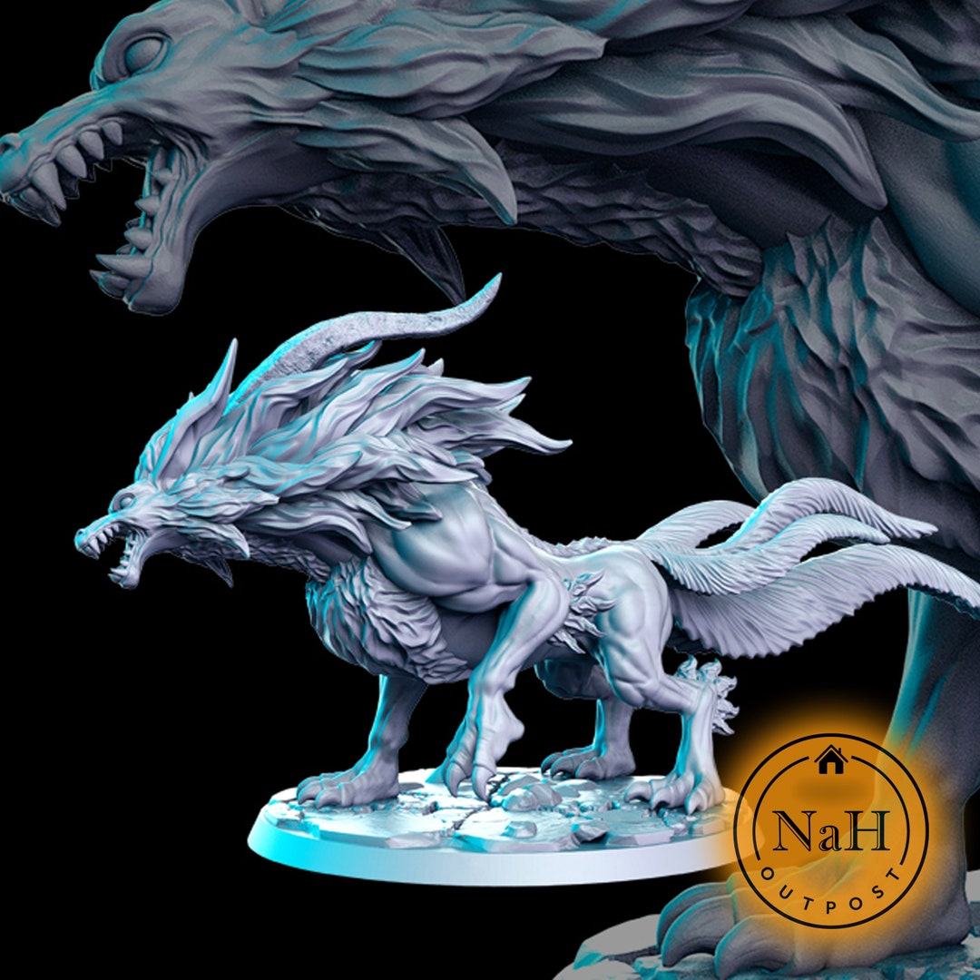 Icewolf | Dire Winter Wolf Miniature for Tabletop Games Like D&D and ...