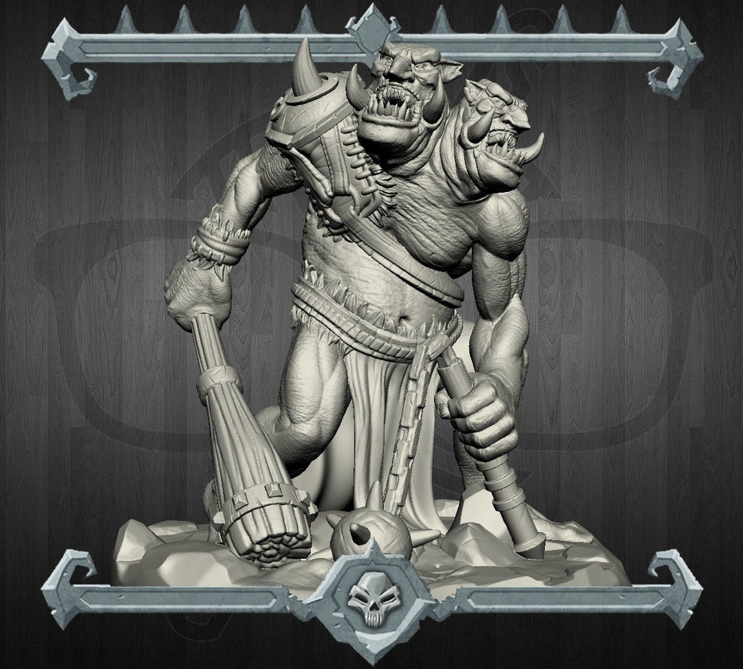 Grimskull and Bonesunder Dire Troll Two Headed Troll Miniature for ...