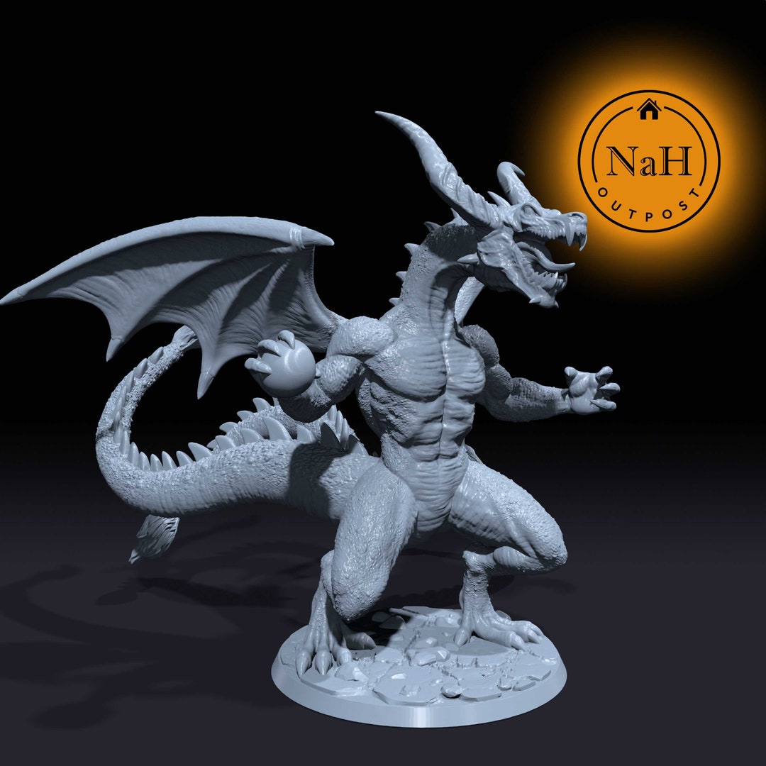 Shadowscale, the Corruptor Baharan Dragon Miniature for Tabletop Games ...