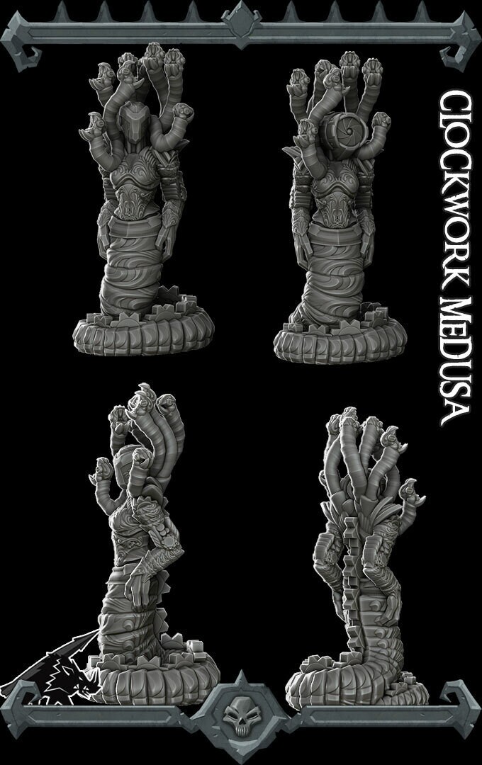 Battlebuilt Snake God Clockwork Medusa Miniature for - Etsy