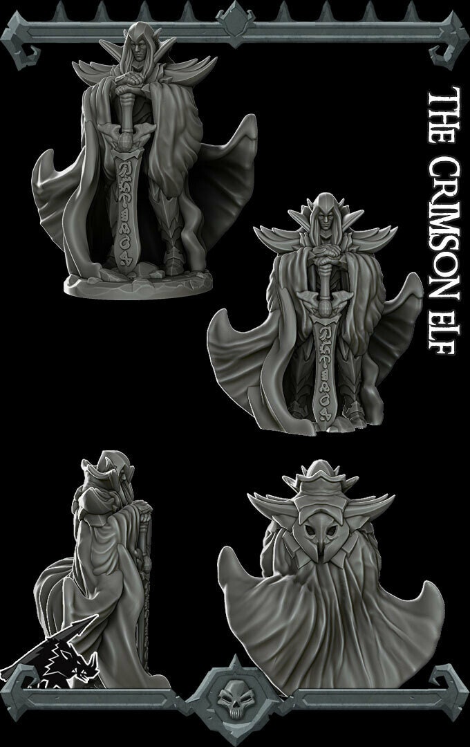 Blood Elf Paladin Barbarian Crimson Elf Miniature for - Etsy