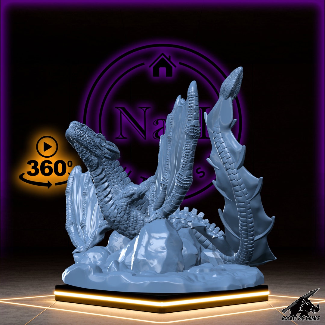 River Drake Water Dragon Miniature for Tabletop Games Like - Etsy