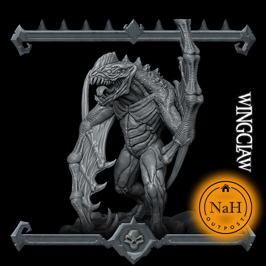 Nightbite, the Screeching Fury Wingclaw Gargoyle Elemental Miniature for Tabletop Games Like D&D ...
