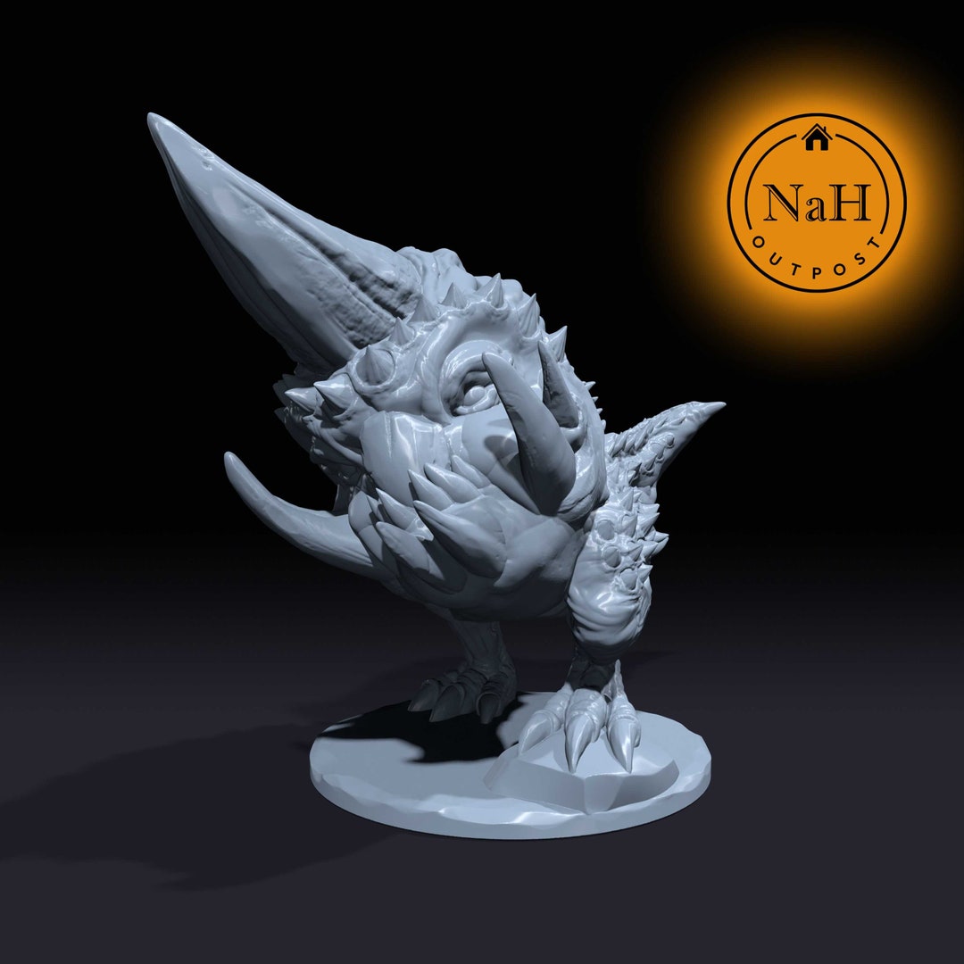 Hornfang, the Horned Goblin Hound Miniature for Tabletop Games Like D&D ...