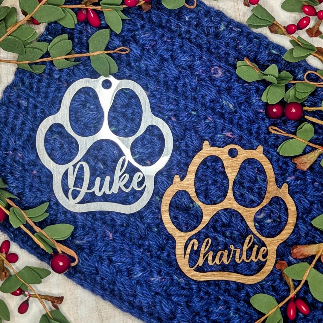 Custom Dog Christmas Ornament | Simple Paw Print With No Snowflake ...