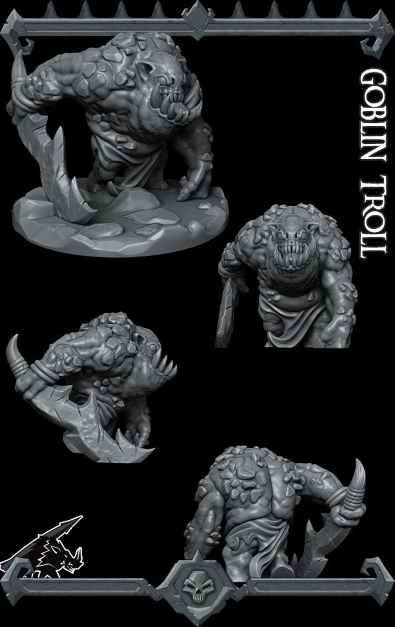 Grotuk, the Trollkin Brute | Goblin Cave Troll | Goblinoid Miniature ...