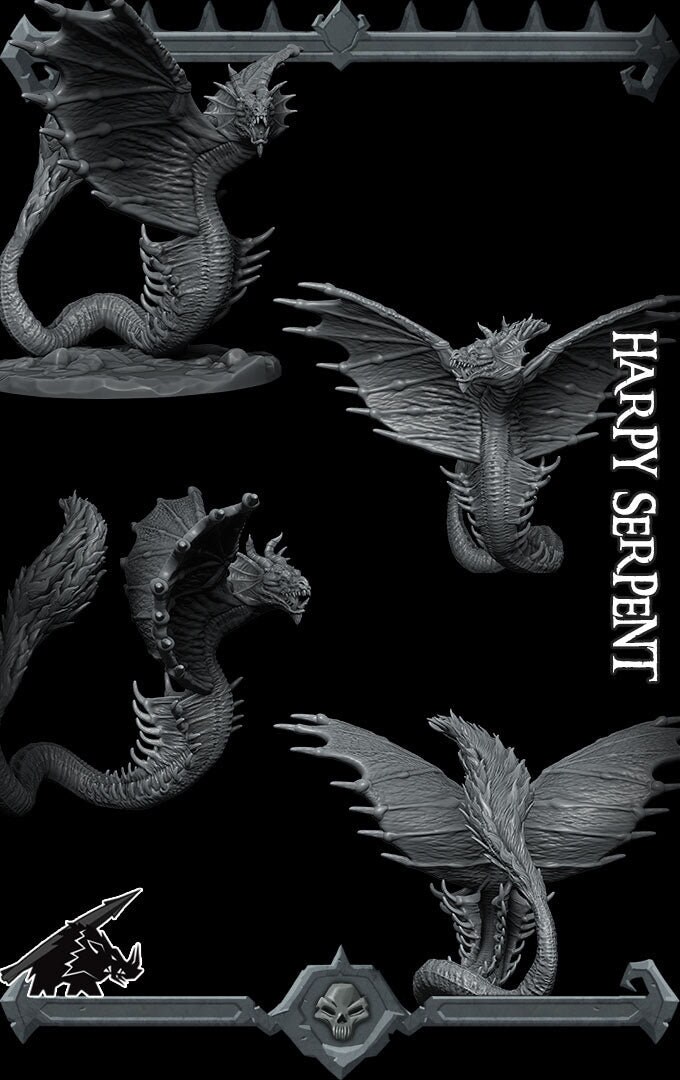 Serpis the Skyfang | Harpy Serpent | Monstrosity Miniature for Tabletop ...