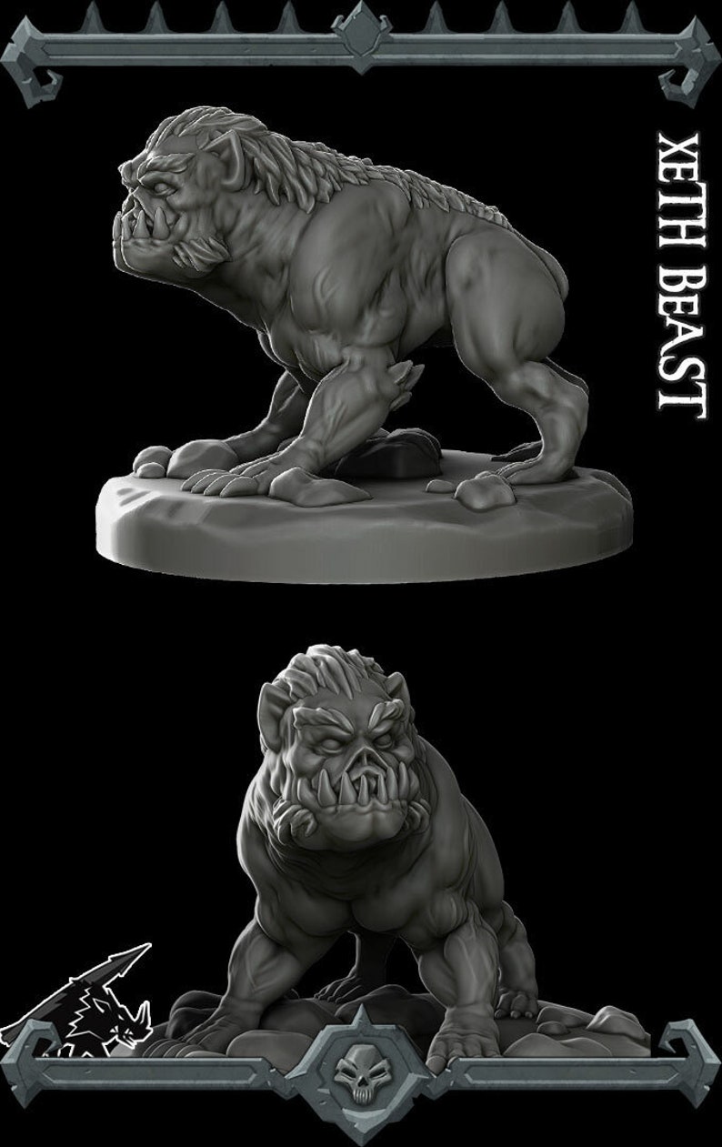 Yeth Hound Xeth Beast Miniature for Tabletop Games Like D&D - Etsy