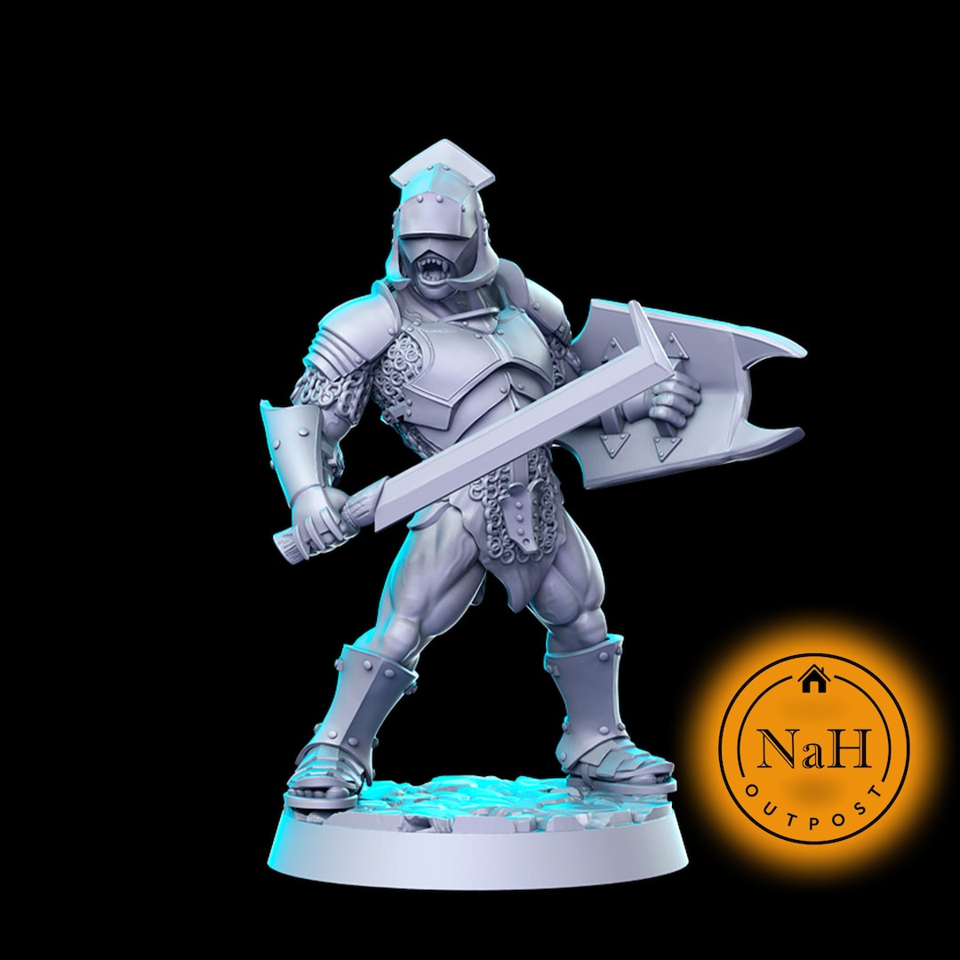 Gorlok Ironbane Armored Orc Miniature for Tabletop Games Like D&D and ...