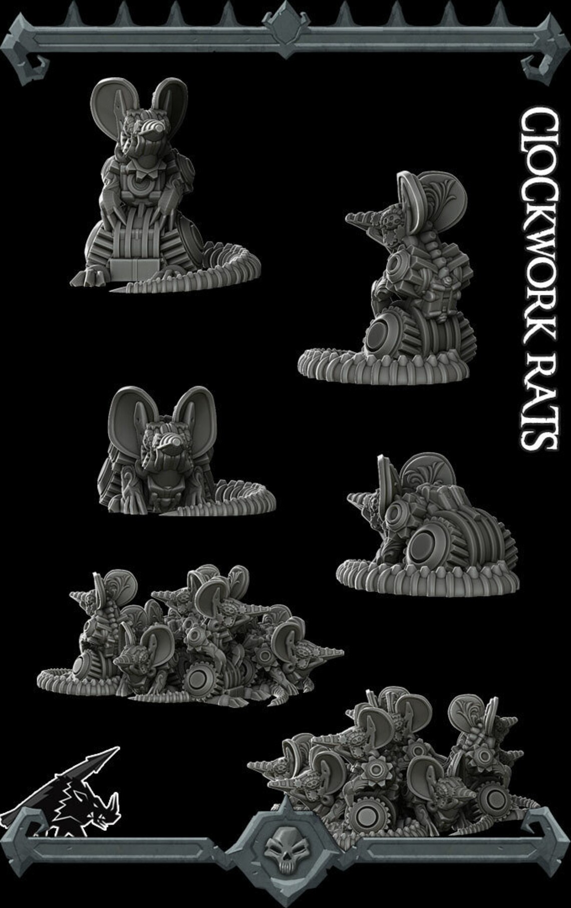 Battlebuilt Rat Clockwork Rats Miniature for Tabletop - Etsy