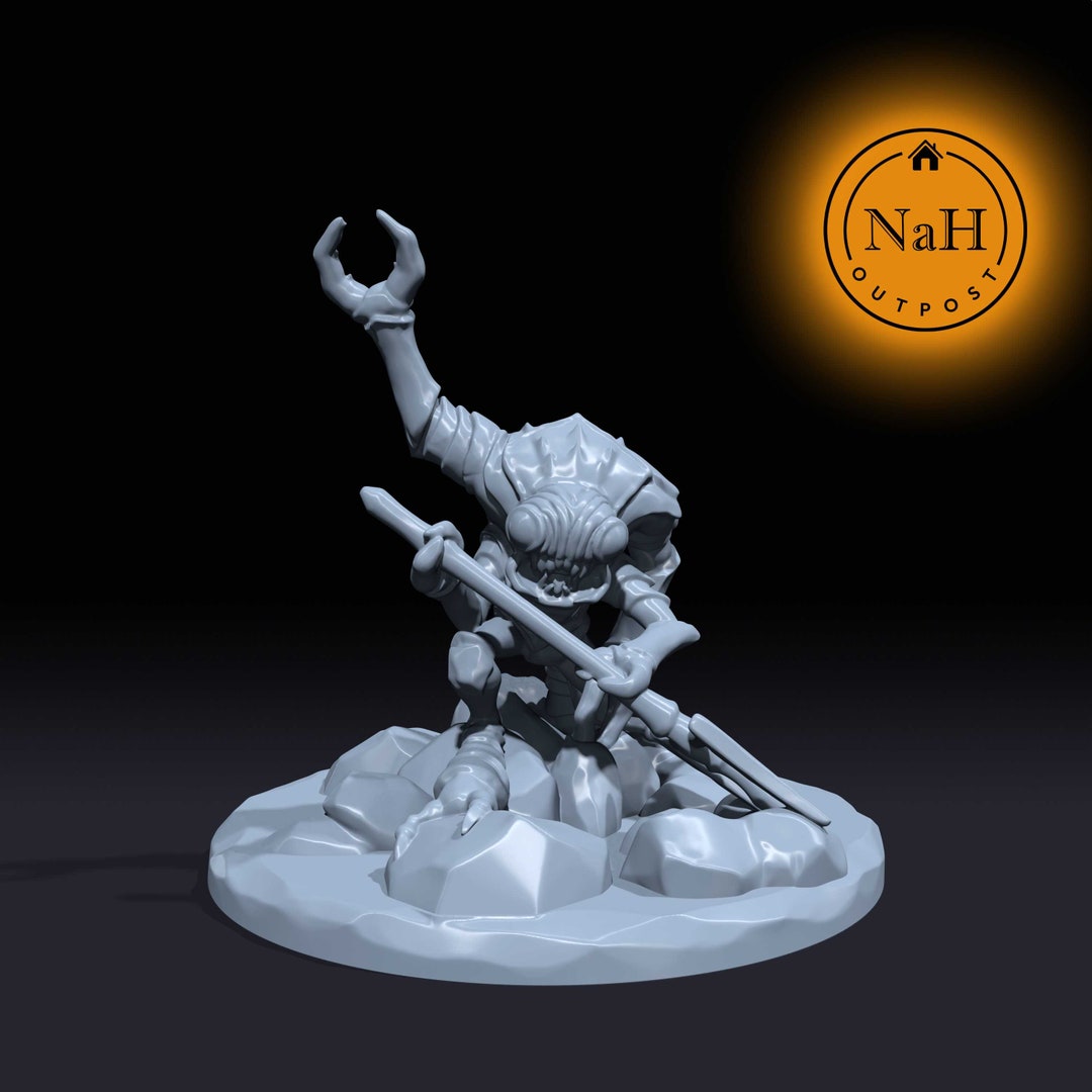 Chitinblade, the Mezzoloth | Trident Fiend | Miniature for Tabletop ...