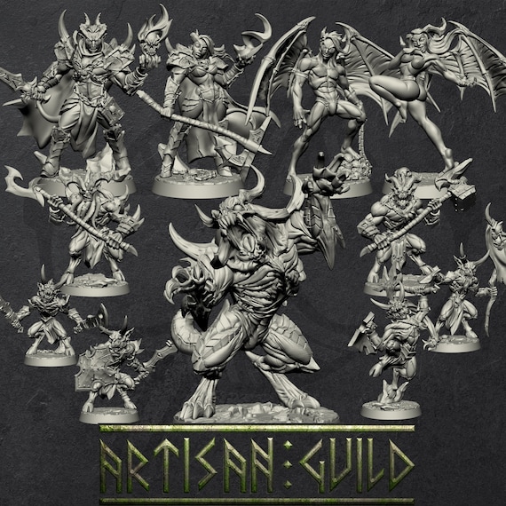 Abyss Demons Set Devil Modular Fiends Miniature for - Etsy