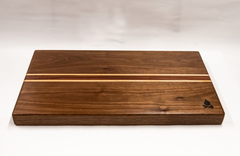 Walnut With Stripes of Maple and Red Marblewood Cutting Board - Etsy