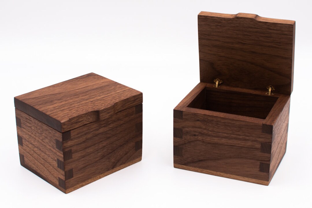 Salt Box Solid Walnut 100% Handmade Brass Hinges - Etsy