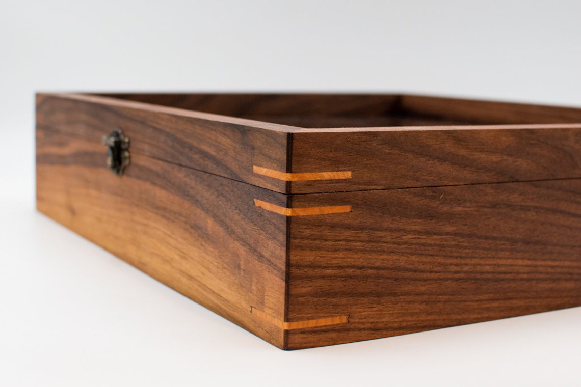 Walnut Shadow Box Memory Box | Etsy