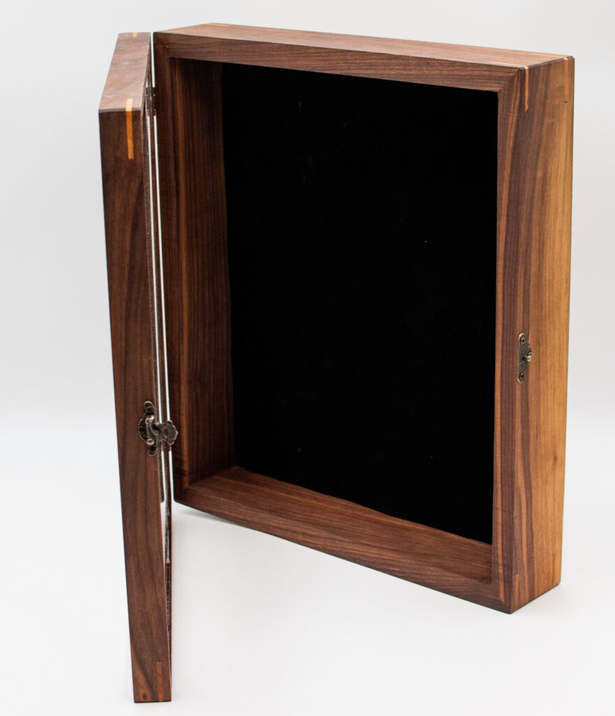 Walnut Shadow Box Memory Box | Etsy