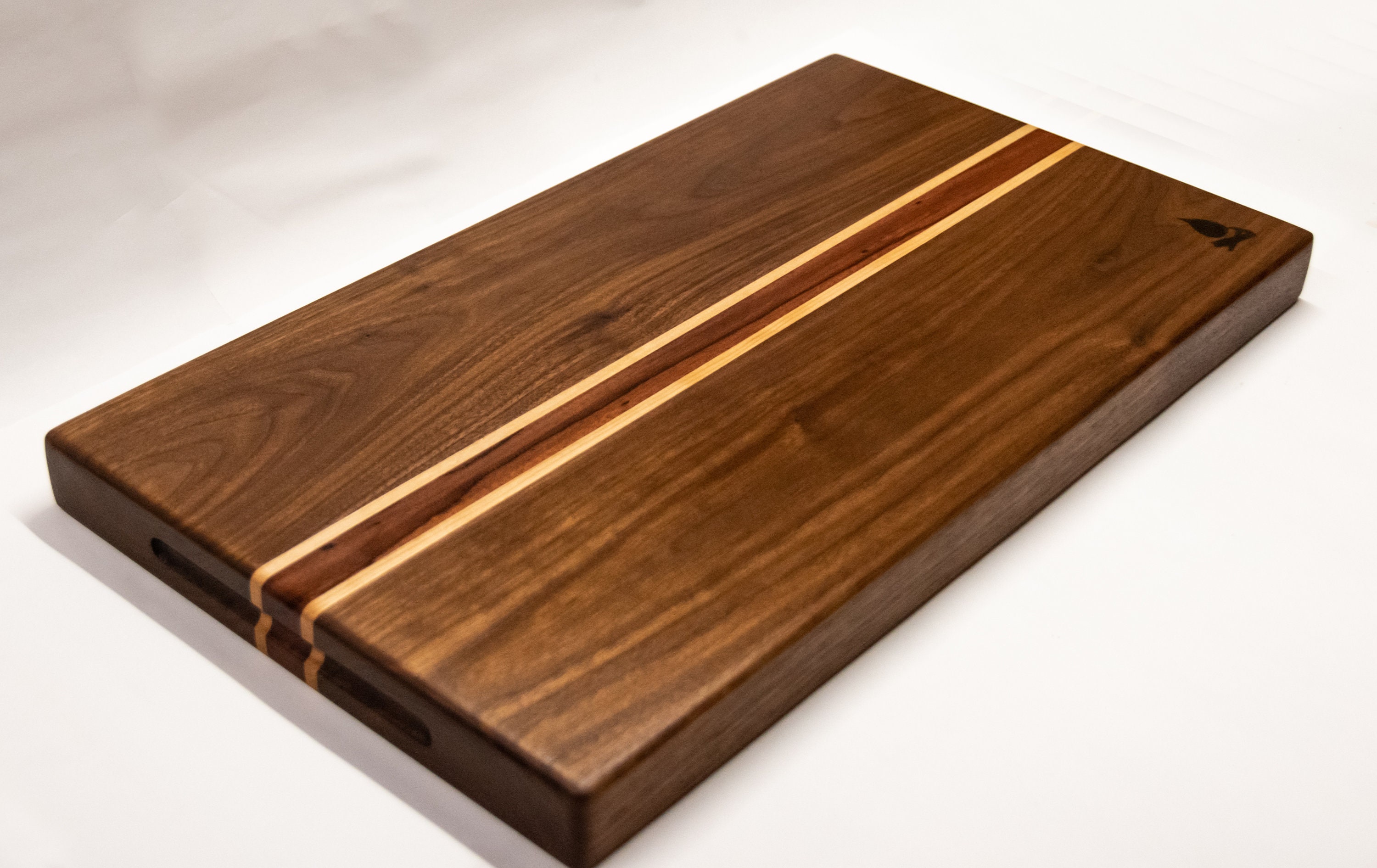 Walnut With Stripes of Maple and Red Marblewood Cutting Board - Etsy