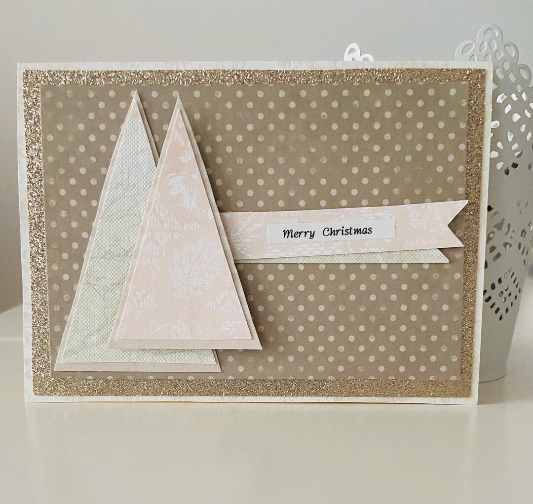 3D Christmas Card With Christmas Trees, New Year Card, Christmas ...