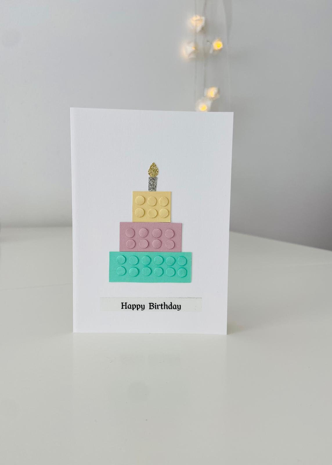 Personalized LEGO Birthday Card Greeting Card Birthday Cake - Etsy
