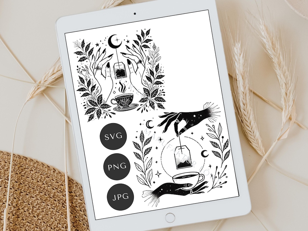 Graphic Magical Tea Ritual - Suriel Tea, Celestial Tea Art, Spiritual ...