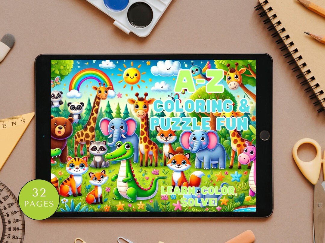 Coloring Book A-Z and Puzzle Fun, Alphabet Coloring Book, ABC Puzzles ...