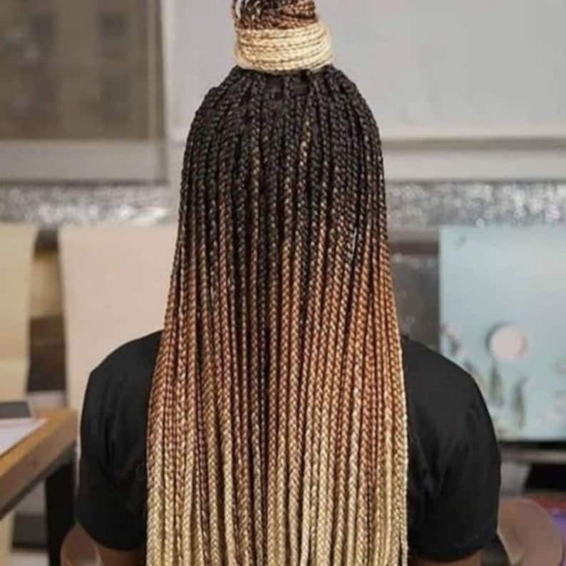 Ombre Braid | Two Tone Braided Wig | Twist Braid | Box Braid | Gift for ...