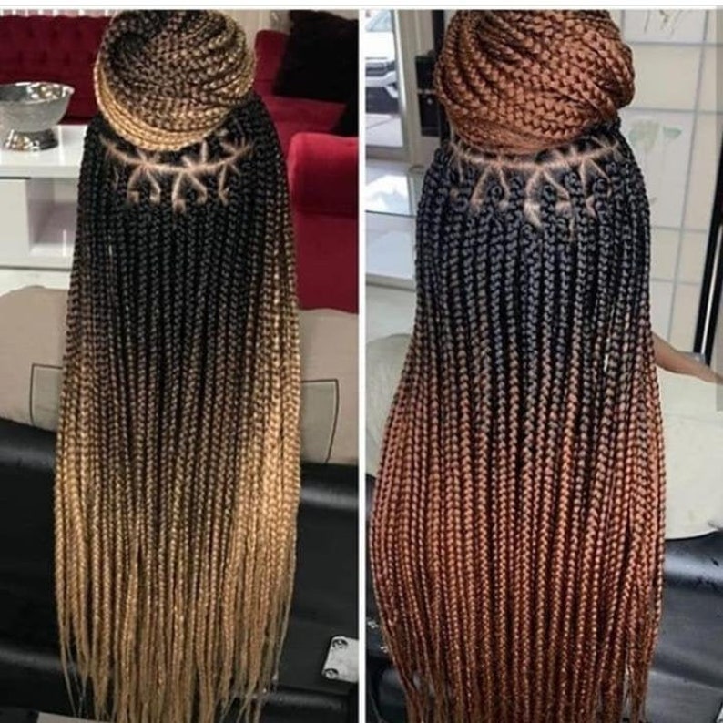Ombre Braid Two Tone Braided Wig Twist Braid Gift for - Etsy