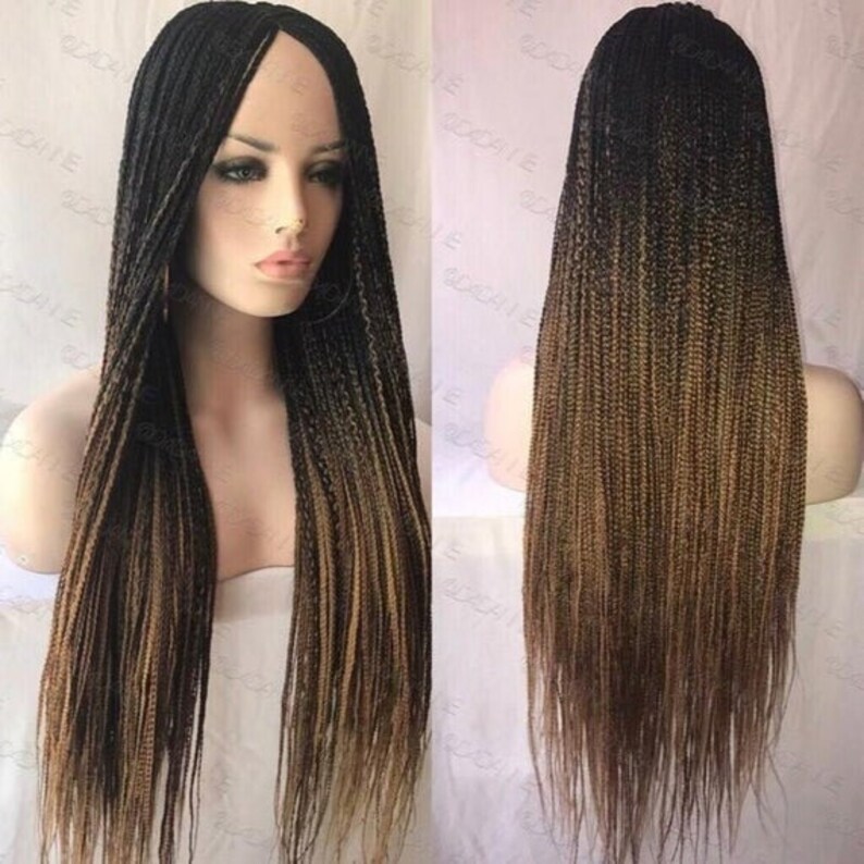 Ombre Braid | Two Tone Braided Wig | Twist Braid | Box Braid | Gift for ...