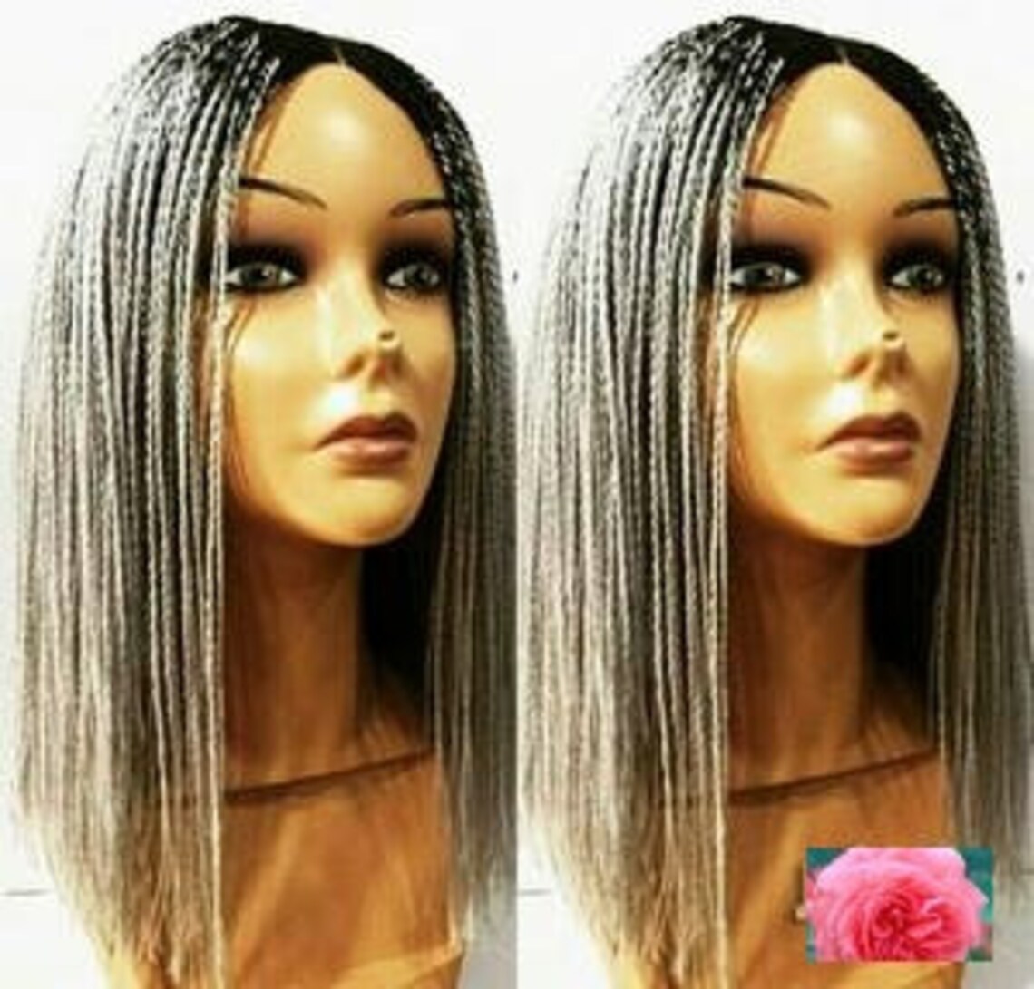 Blunt Bob Braided Wig Twist Braid Box Braid Handmade - Etsy