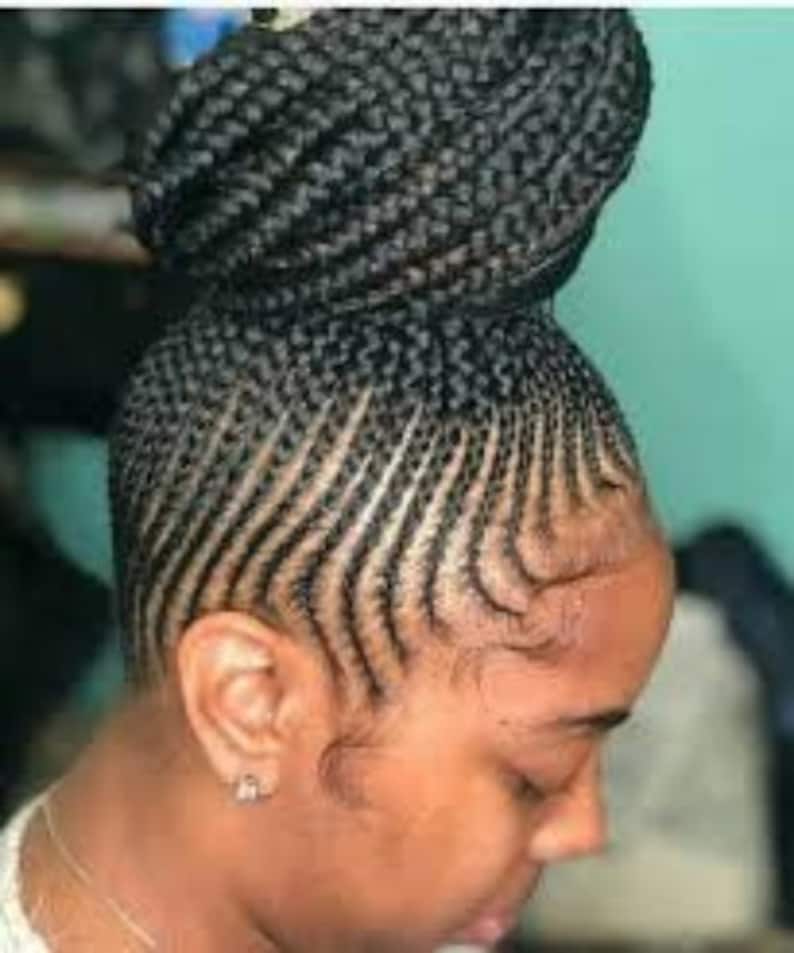Cornrow Braided Wigs Ghana Weaving Lace Wig 360 Closure Etsy