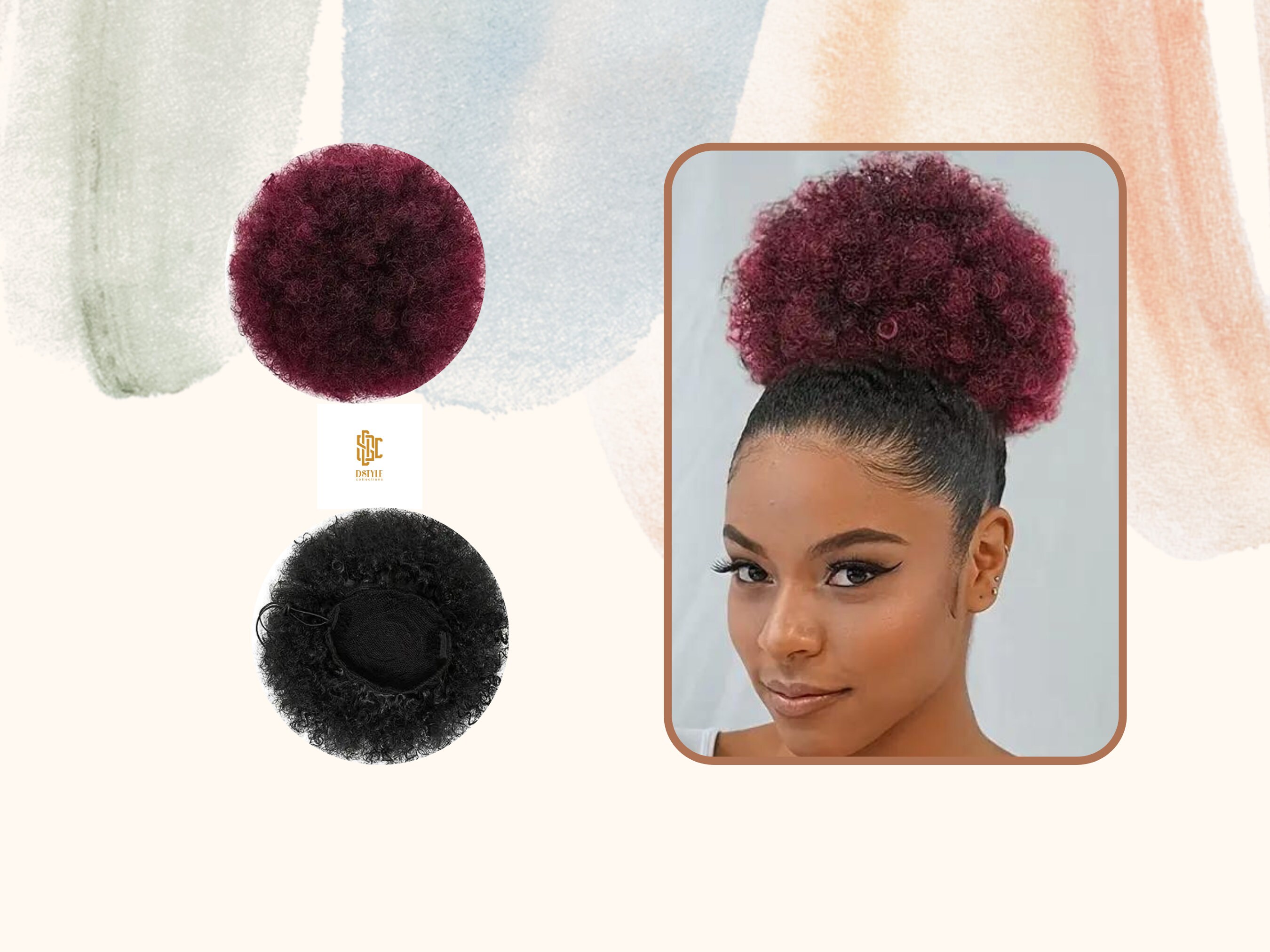 Afro Hair Bun Ponytail Extension Drawstring for Date Night Updo - Etsy