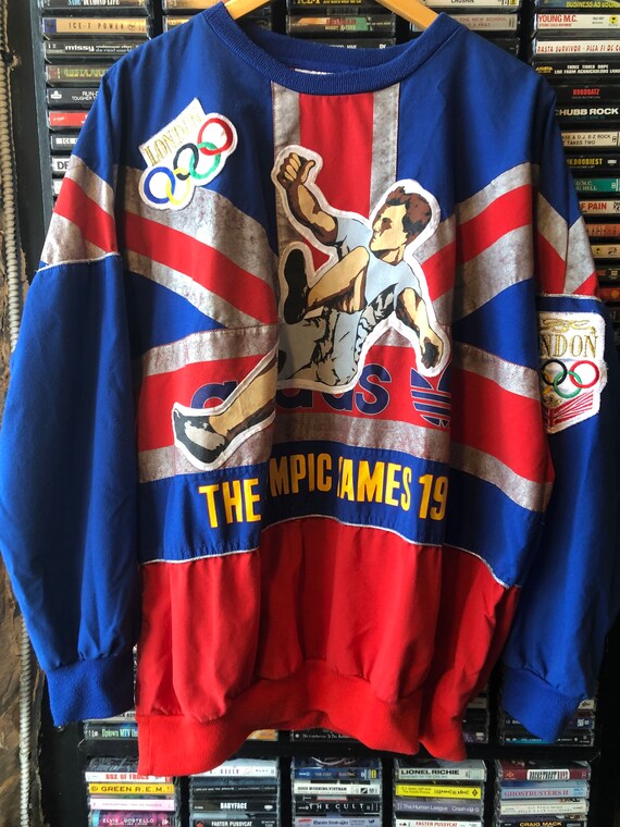 1980s adidas Olympics vintage Crewneck sweater Large | Etsy