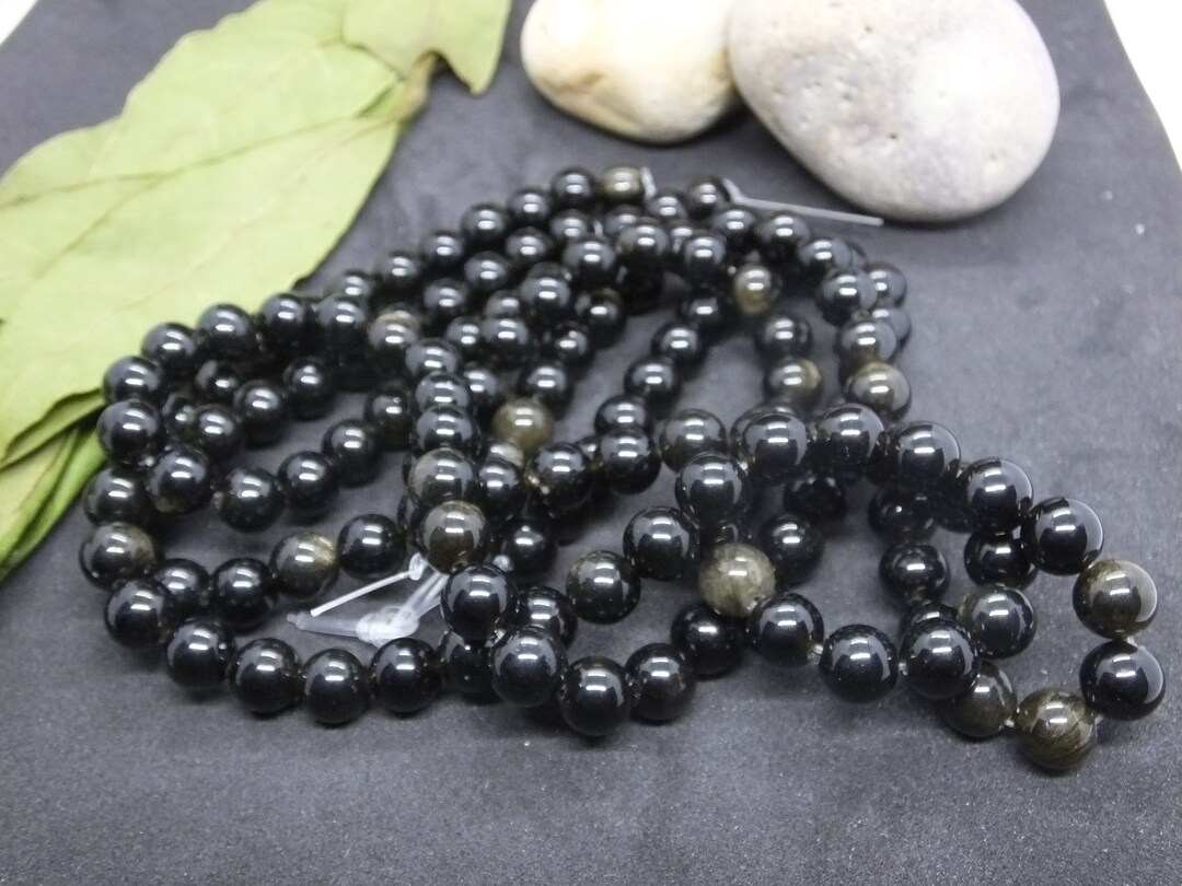 Goldener Obsidian: Set mit 90 Perlen 8mm neu Kostenloser Versand - Etsy.de