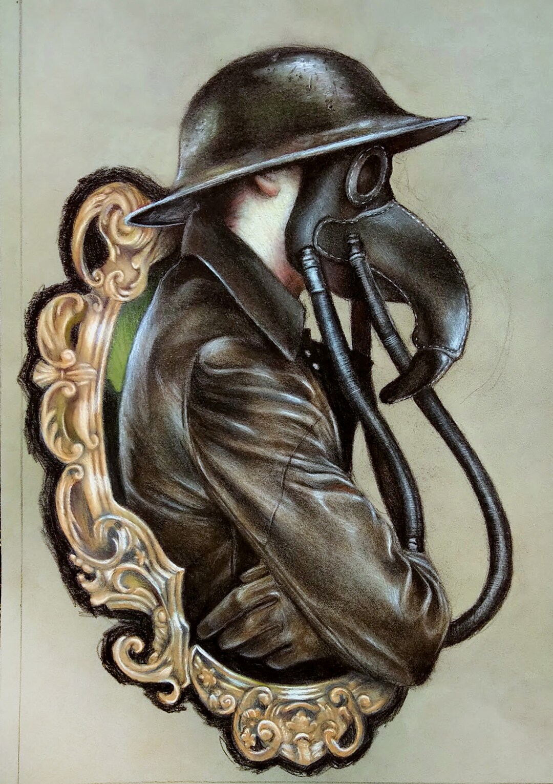 Plague Soldier - Original Soft Pastel Drawing 12x18 - Etsy