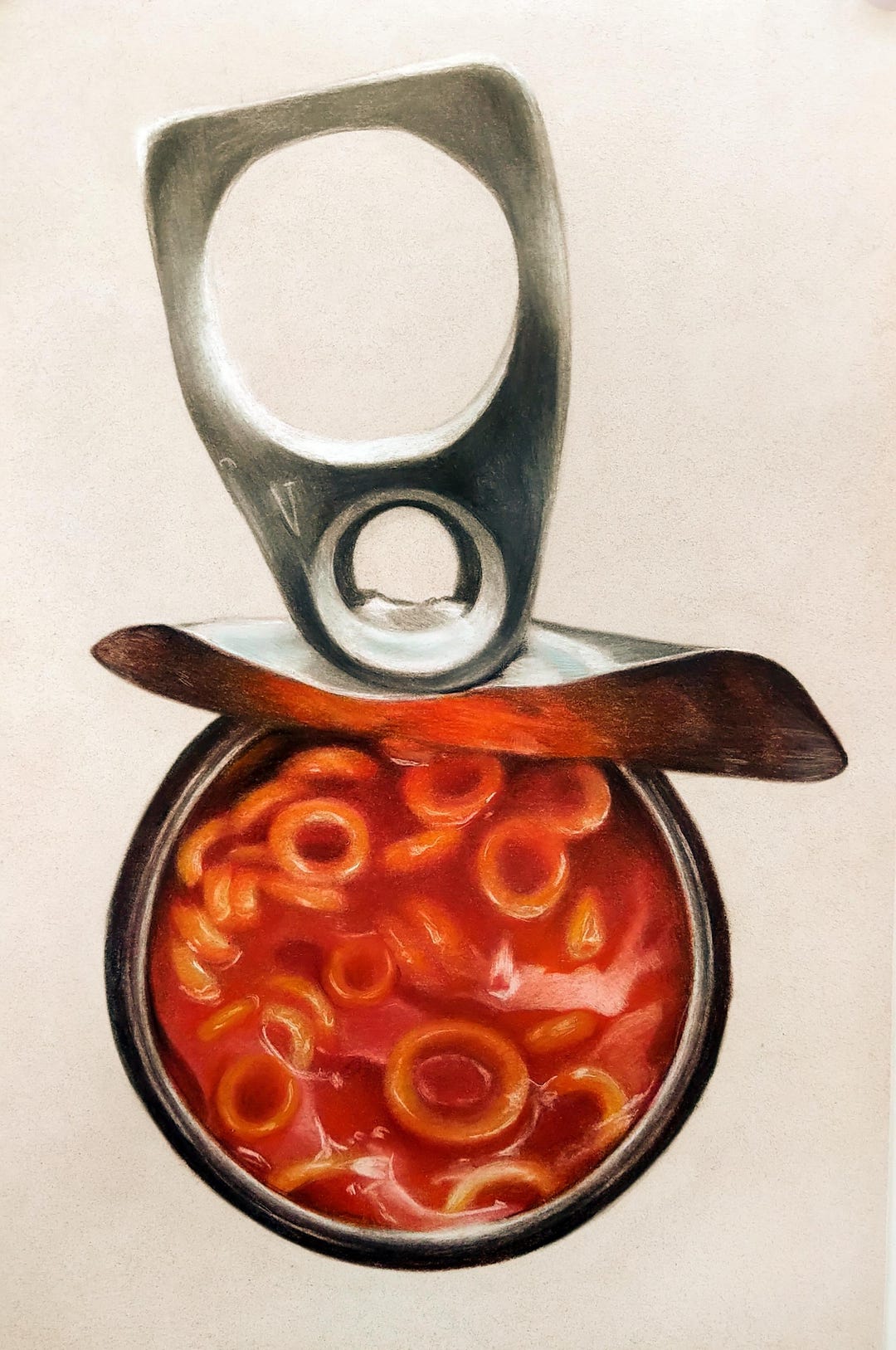 Spaghettios - Original Soft Pastel Drawing - Etsy