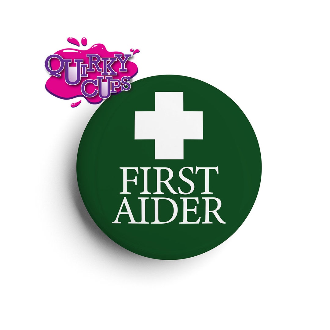 First Aid 25mm Badge First Aider Lanyard Badge Pin Badge - Etsy