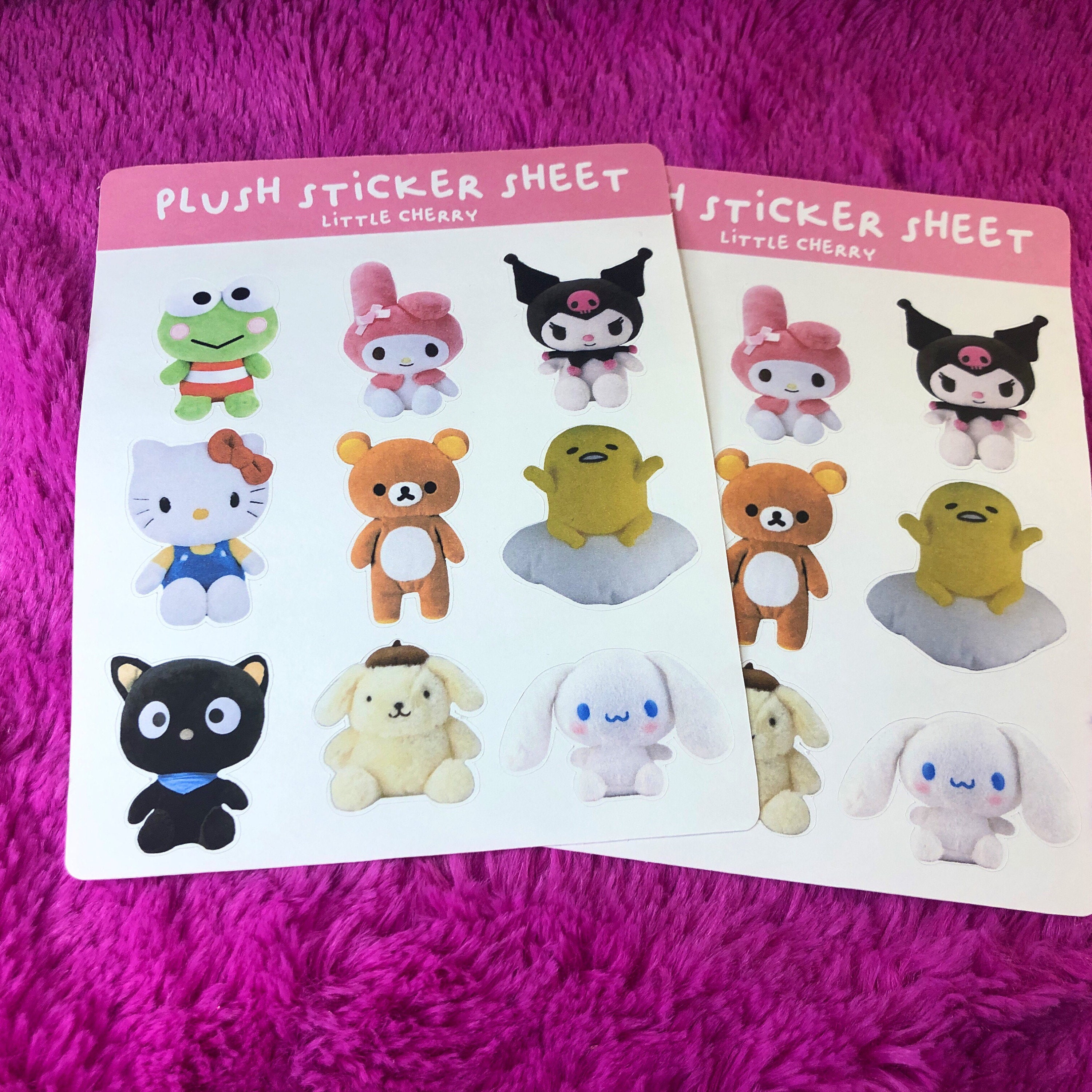 Plush Sticker Sheet - Etsy